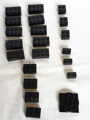 Pat Pend Lot 1960's 70's LEGO System ~ 20+ Pieces ~ Black Bricks VTG ...