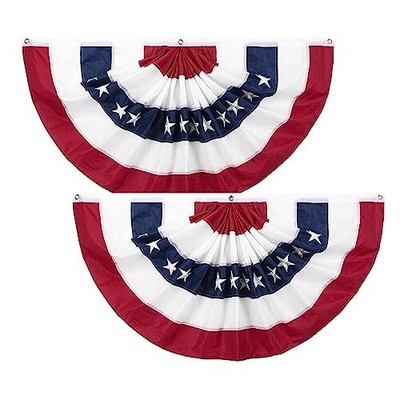 American Fan Bunting 3x6 FT Outdoor US Flag Decor American Fan Bunting ...