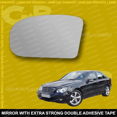For Mercedes C-Class W203 wing mirror glass 00-07 Left Passenger side ...