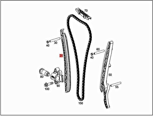 Genuine MERCEDES Chain tensioning rail 2700520500 | eBay
