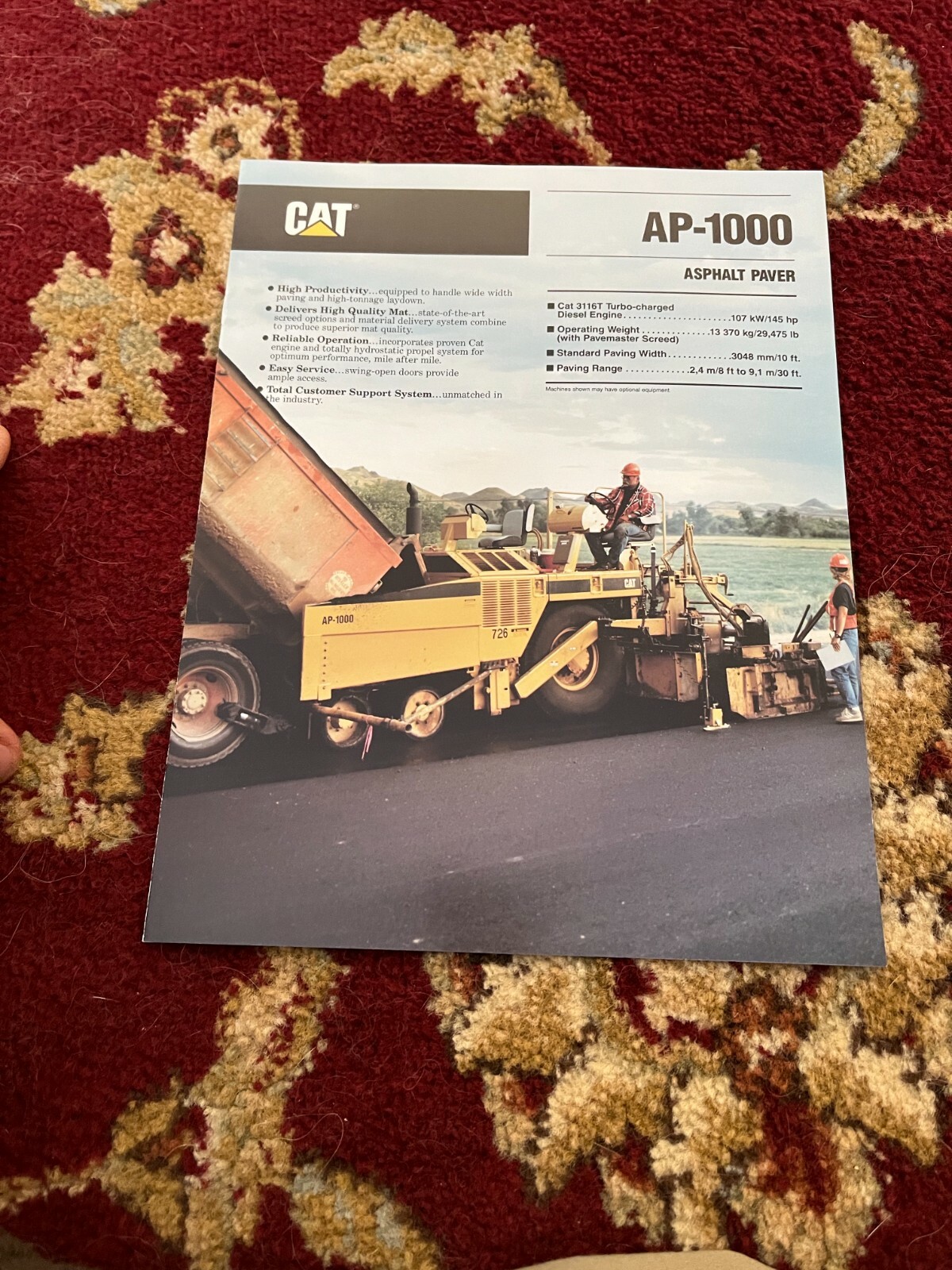Caterpillar CAT AP-1000 Asphalt Paver Brochure FCCA | eBay