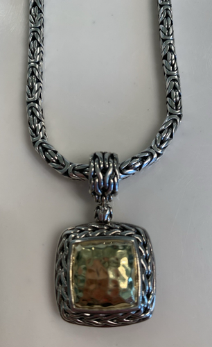 JOHN HARDY STERLING /22K GOLD HAMMERED CABLE FRAMED PENDANT & NON-HARDY ...