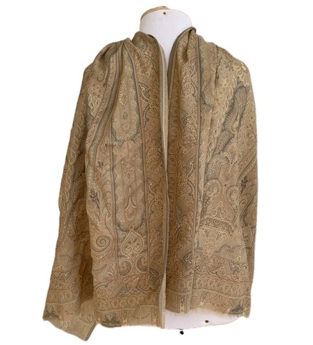 ETRO Wool Silk Scarf 62"x27" - Paisley Pattern - Made in Italy - Flaw # ...