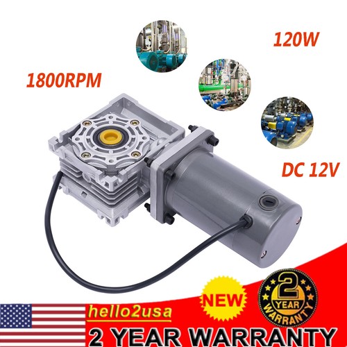 120W DC Portable Worm Gearbox Speed Adjustable Gear Motor Self-locking ...