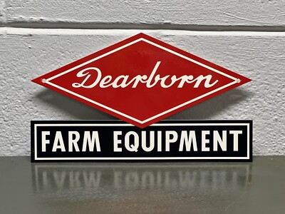 Dearborn Farm Equipment Porcelain Like Metal Sign Tractor Agriculture ...