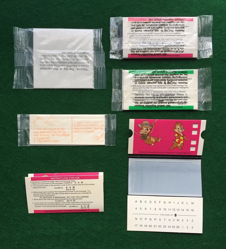 VTG Kellogg's LOT ***DISNEY DECODERS STICKERS*** cereal box premium ...