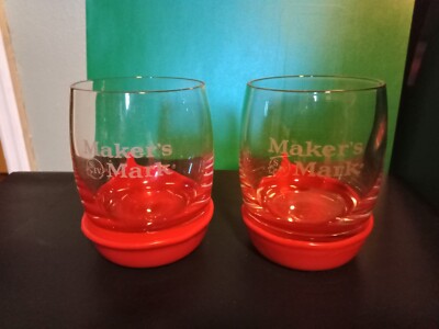 Makers Mark Red Wax Drip Bourbon Whiskey Glasses (SET OF 2) | eBay