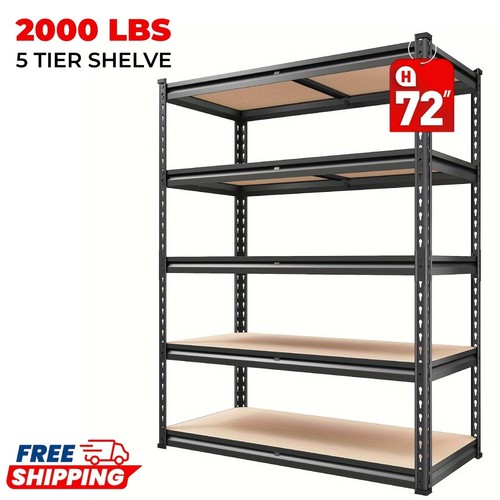 5 Tier Adjustable Heavy Duty Storage Shelving Unit Steel Organizer Wire ...