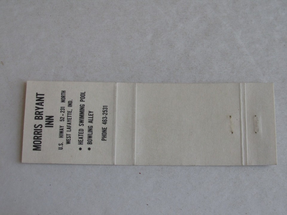 Q520 Vintage Matchbook Cover Morris Bryant Mister Riggs Lafayette IN ...