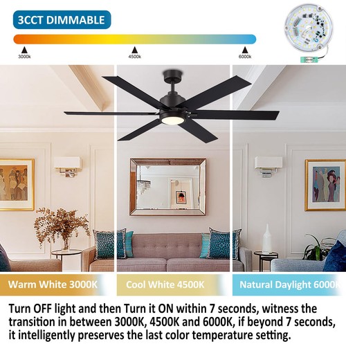 4 Inch Ceiling Fan LED Light Replacement 18W 2100LM 3CCT 3000K 4500K ...