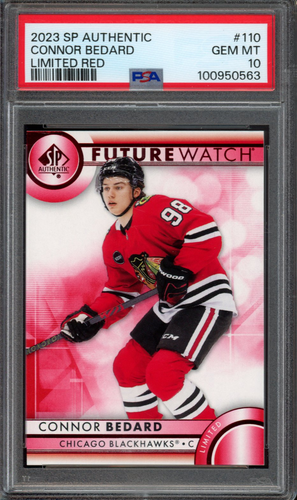 2023 SP AUTHENTIC #110 CONNOR BEDARD LIMITED RED RC FUTURE WATCH PSA 10 ...
