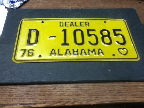 License Plate Tag Alabama NOS Dealer 1976 D 10585 Vintage Rustic USA | eBay