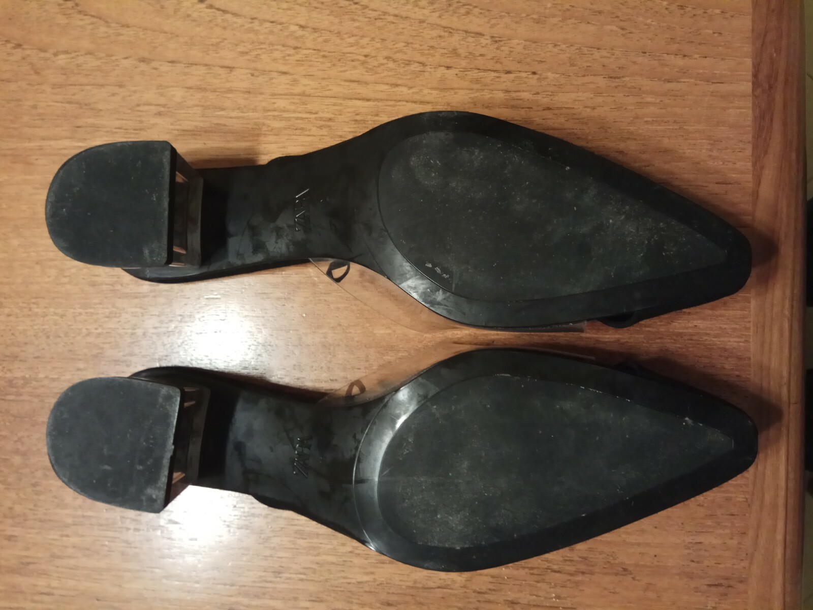 Zara Black Suede And Clear Plastic Mules Dress Shoes … - Gem