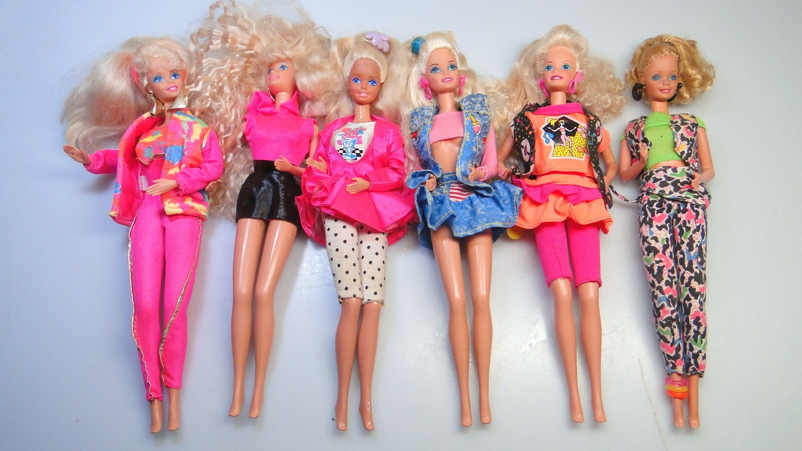 Vintage 80s 90s Barbies 5 Punk Rocker Neon Dressed Barbie Dolls Lot #1 ...