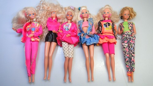Vintage 80s 90s Barbies 5 Punk Rocker Neon Dressed Barbie Dolls Lot #1 ...