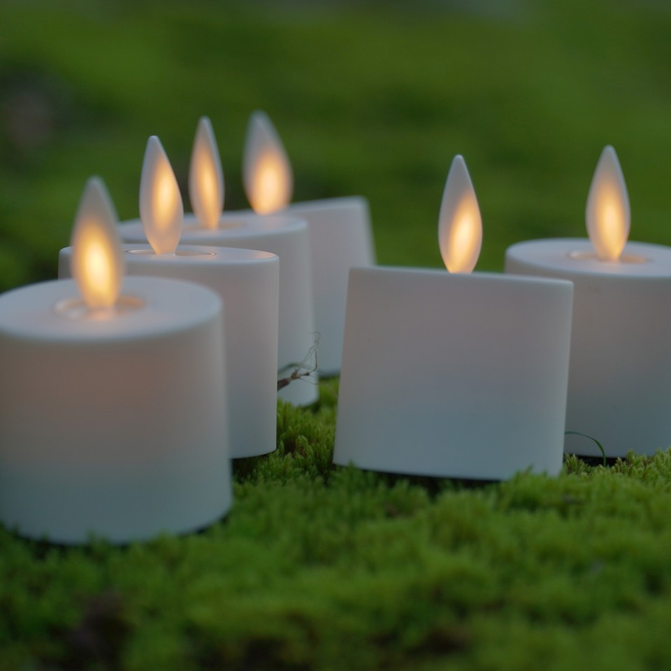 Luminara Flameless Moving Flame Tealight Candles Ivory Remote Tea Light ...