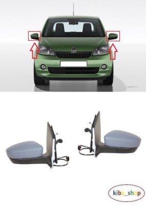 FOR SKODA CITIGO 12-18 WING MIRRORS ELECTRIC L+R LHD | eBay