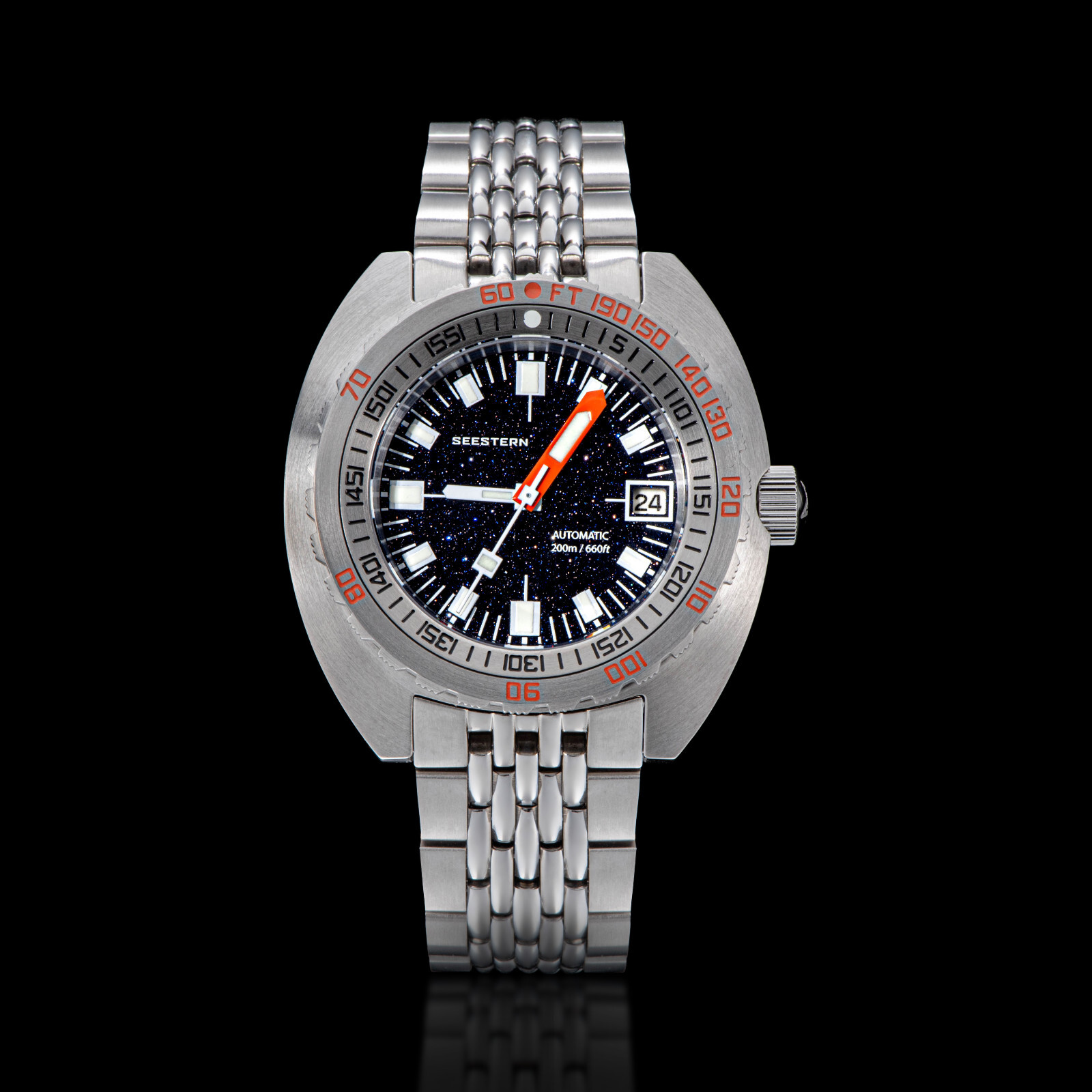 Seestern V3 42MM SUB 300T LUME DATE 200m DIVER'S Mens Watch DOX10 ...