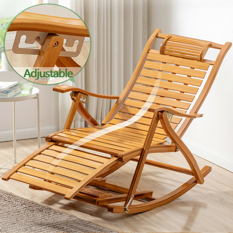 Hight Adjustable Rocking Chair Indoor Outdoor Recliner Lounger Chair ...