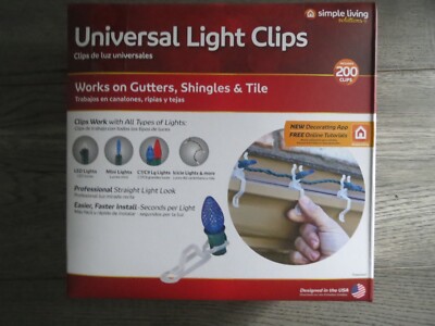 200 Universal Christmas Light Clips Shingles & Gutter, NIB | eBay