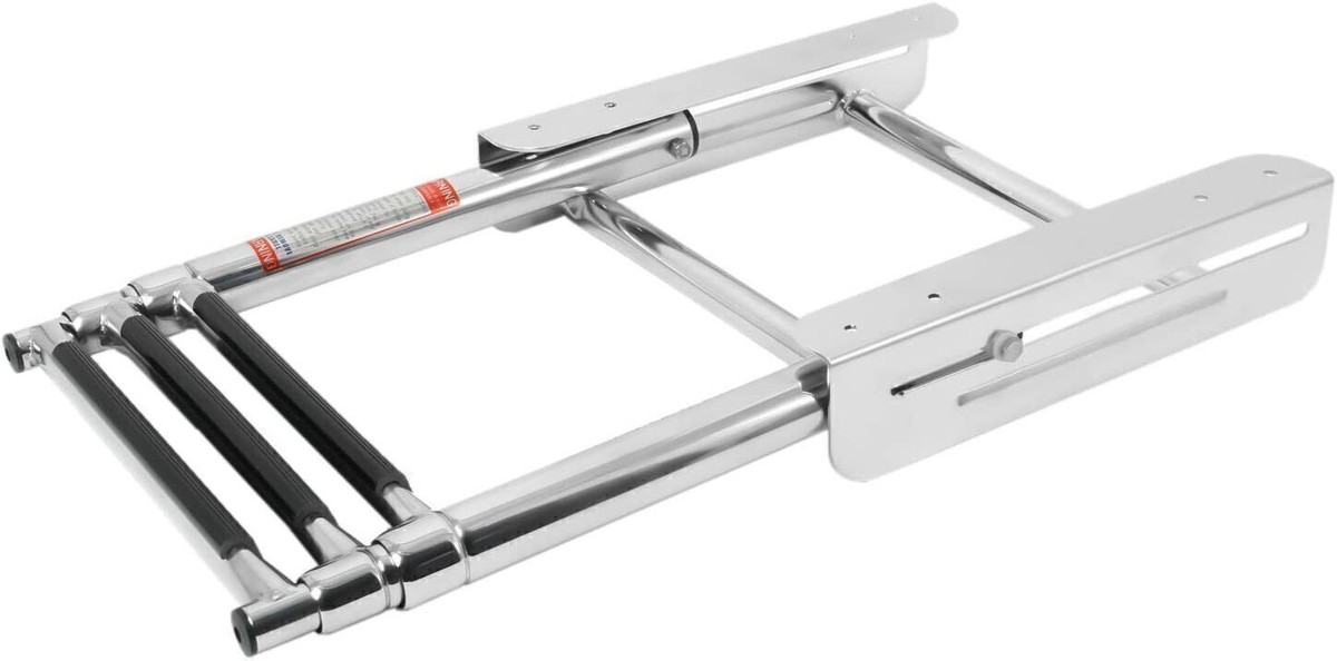 Boat Platform Ladder MARINE CITY Telescoping Boarding Boat 3-Step Under ...