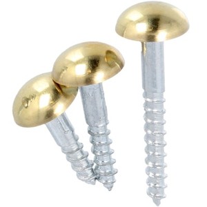 MIRROR SCREWS Polished Brass Plated Dome Head Cap Cover Heavy Duty Wall ...
