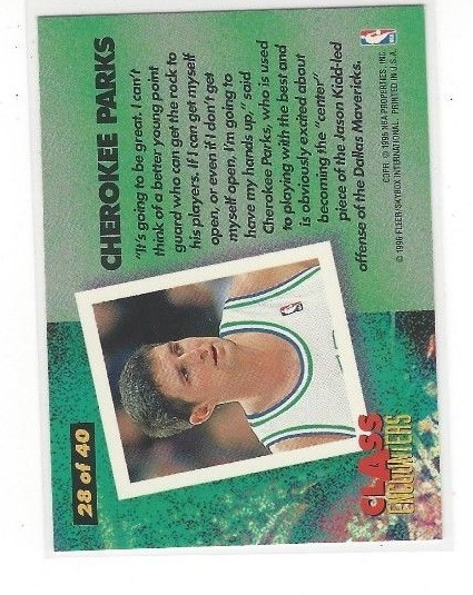 1995-96 FLEER BASKETBALL CLASS ENCOUNTERS CHEROKEE PARKS #28 OF 40 ...