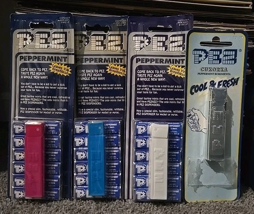 PEZ Mint Retired REGULAR REMAKE PEPPERMINT Blue/White/Purple And Cool ...