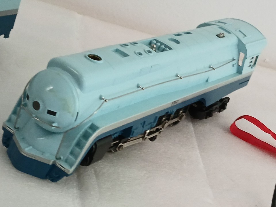 O- GAGE WILLIAMS SANTE FE BLUE GOOSE 4-6-4 HUDSON STEAM ENGINE 2 CAR ...