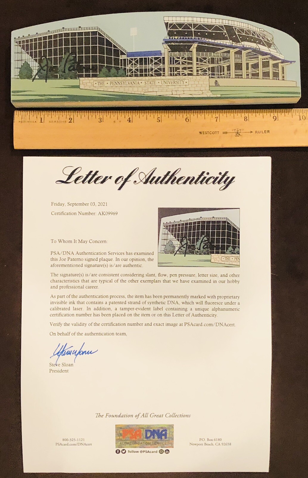 Joe Paterno Signed Penn State Beaver Stadium 95 Hometown Collectibles ...