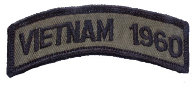 VIETNAM TAB "VIETNAM 1960" (SUBDUED) Embroidered Shoulder Patch 3-1/2 ...