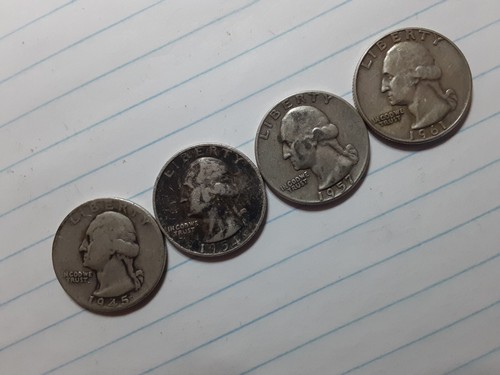 Lot of 4 Circulated Washington Quarters 1945P 1954P 1957D 1961D | eBay