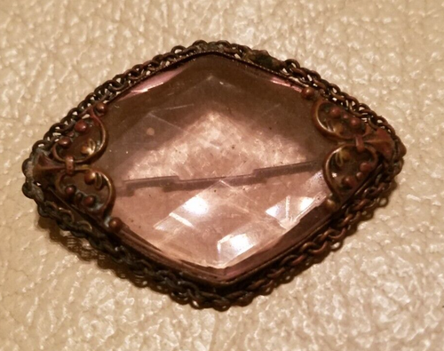 German Silver Vintage Art Deco Gemstone Brooch Pin | eBay