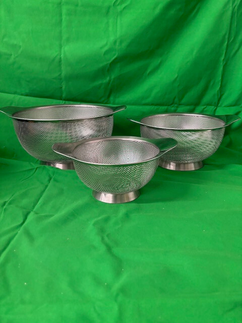 TRAMONTINA 3-piece Stainless Steel Mesh Colander Set | eBay