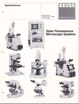 Zeiss Fluorescent Microscope Systems Brochure and Price List L0188 on ...
