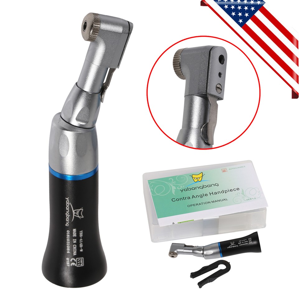 NSK Style Dental Slow Speed Handpiece Contra Angle Latch Type Black HTX ...