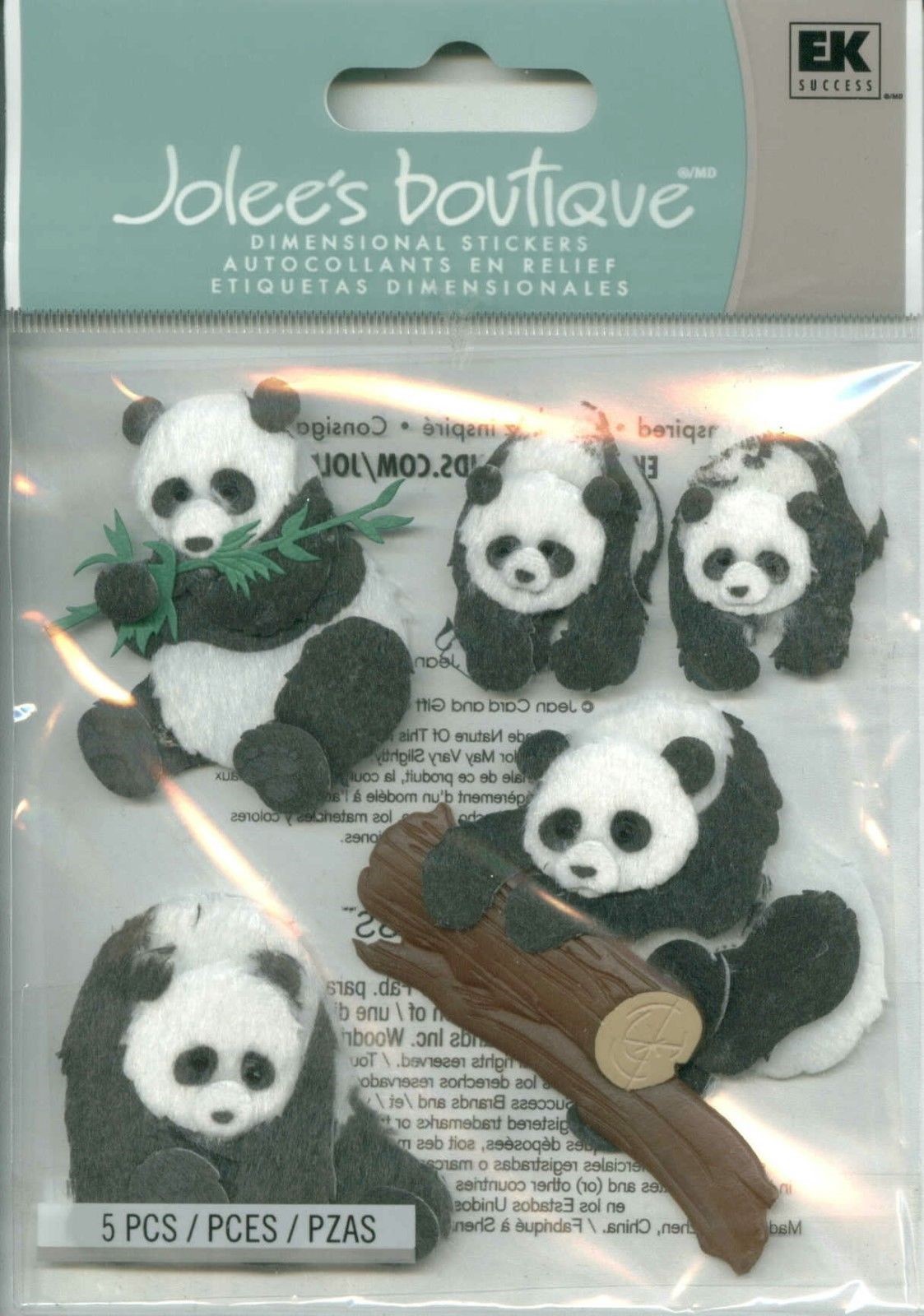 PANDA BEARS Bear Pandas Black White China Bamboo Zoo Jolee's Stickers ...