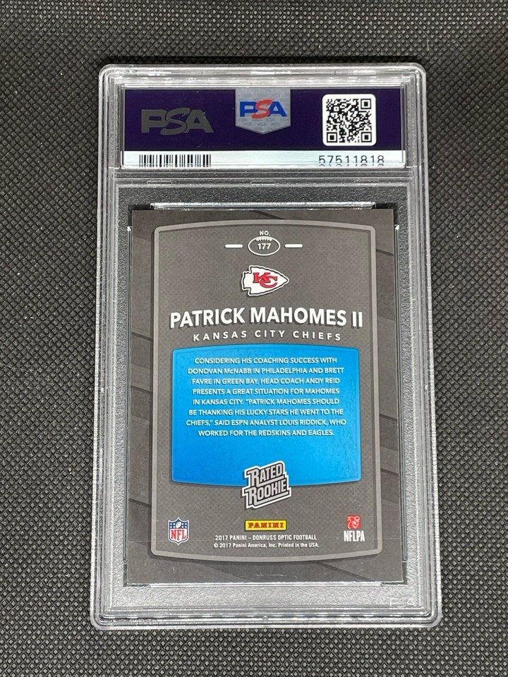 2017 Panini Donruss Optic - Patrick Mahomes #177 Rated Rookie - PSA 9 ...