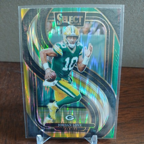 Jordan Love 2024 Select Premier Level Yellow/Green Shock Prizm Color ...
