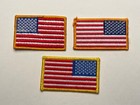 Lot of 3 - American Flag Patches (3 1/4 Inches) *1 Right Facing / 2 ...