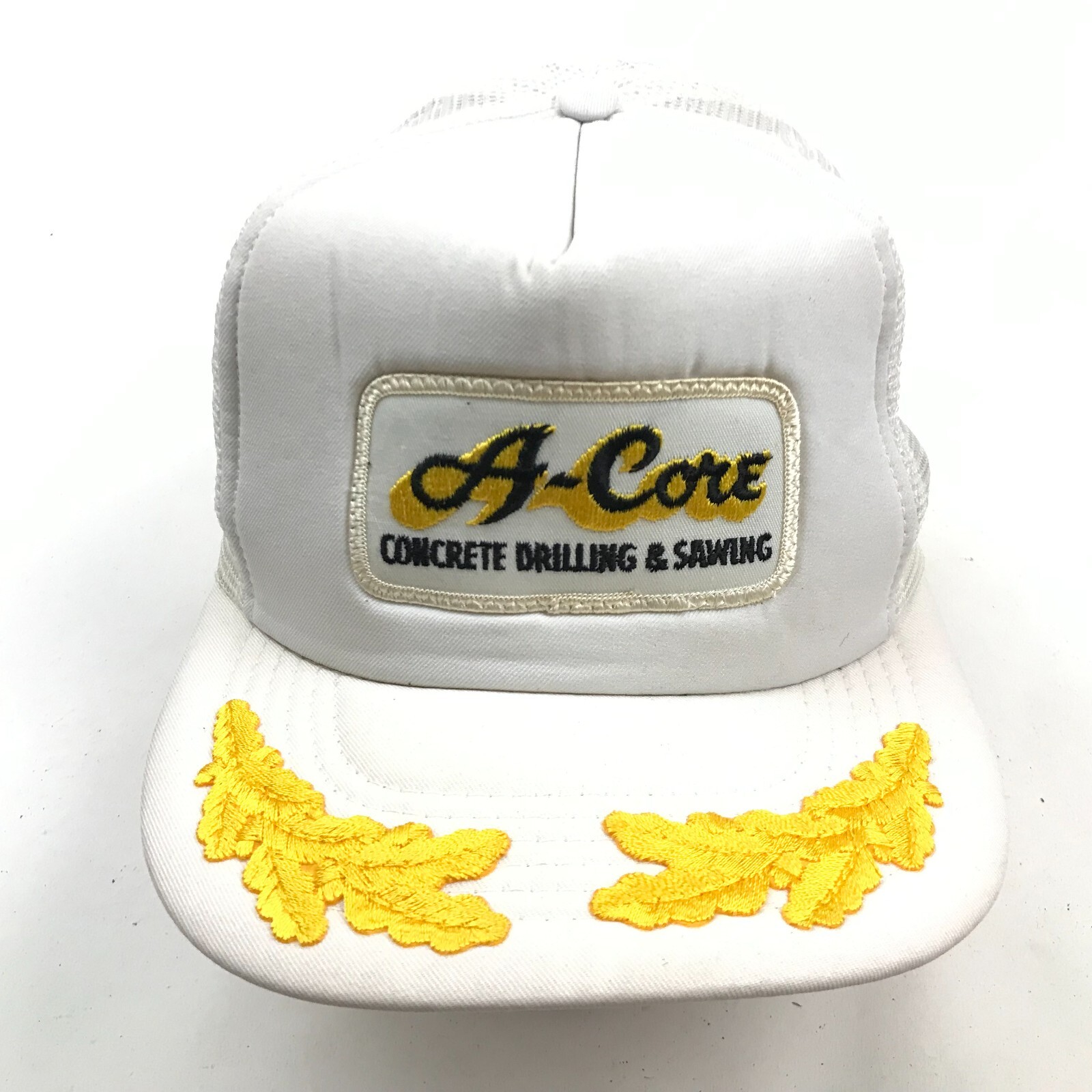 VINTAGE A-Core Concrete Drilling Hat Cap Snapback Whi… - Gem