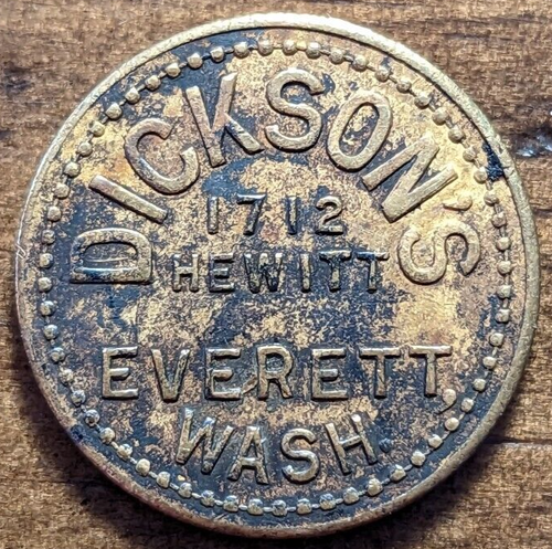 Everett, Washington WA Dickson's 1712 Hewitt 5¢ Trade Token | eBay
