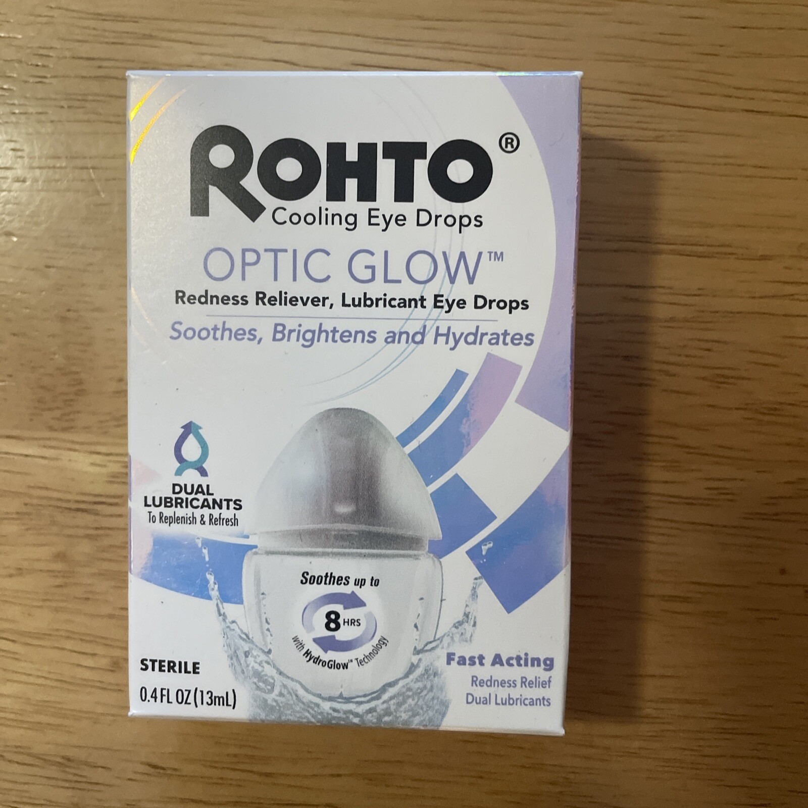 Rohto OPTIC GLOW Cooling Eye Drops .4oz Soothes Brightens & Hydrates up ...