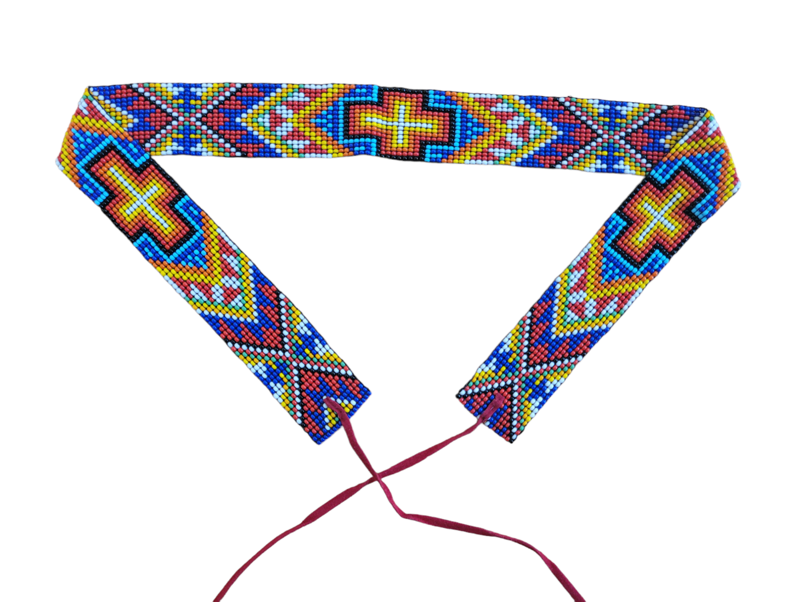Western Seed Beaded Hat Band Fit Cowboy Hatband Multi Color With Cross ...