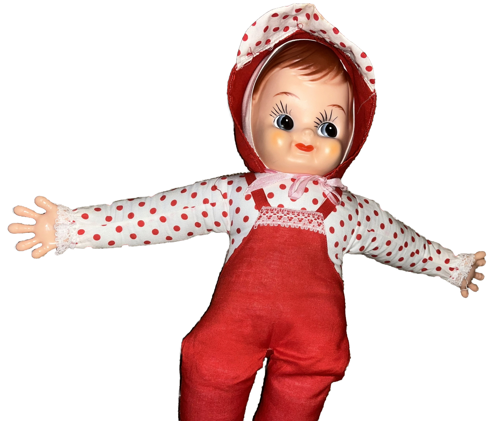 Rare 22” Rubber Face Plastic Vinyl Hands Plush Girl Doll Long Legs ...