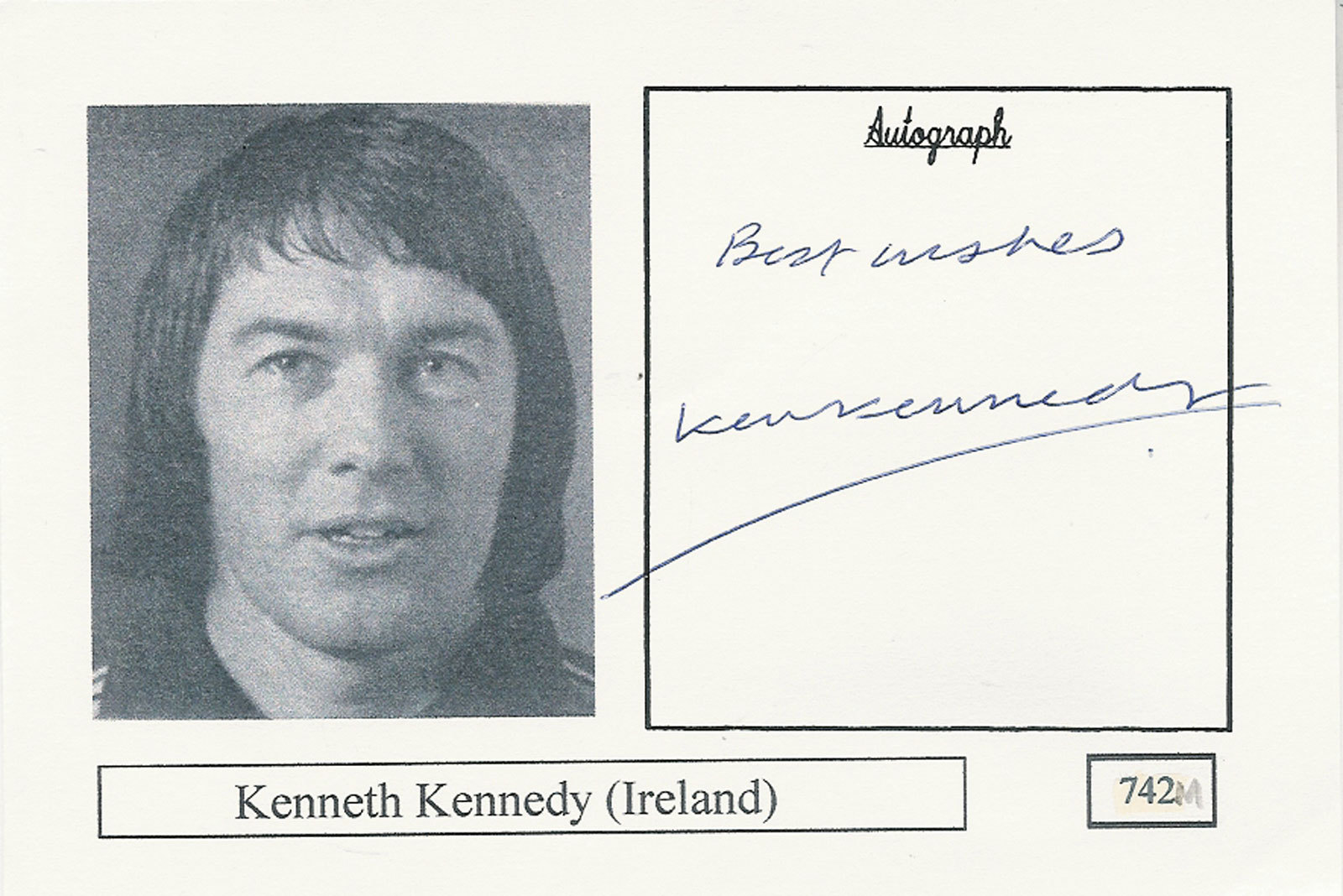 Kenneth Kennedy IRELAND RUGBY PLAYER SIGNED PHOTO CARD ORIGINAL ...