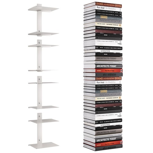 Invisible Floating Bookshelf for Wall, 8 Tier Vertical Spine Book Tower ...