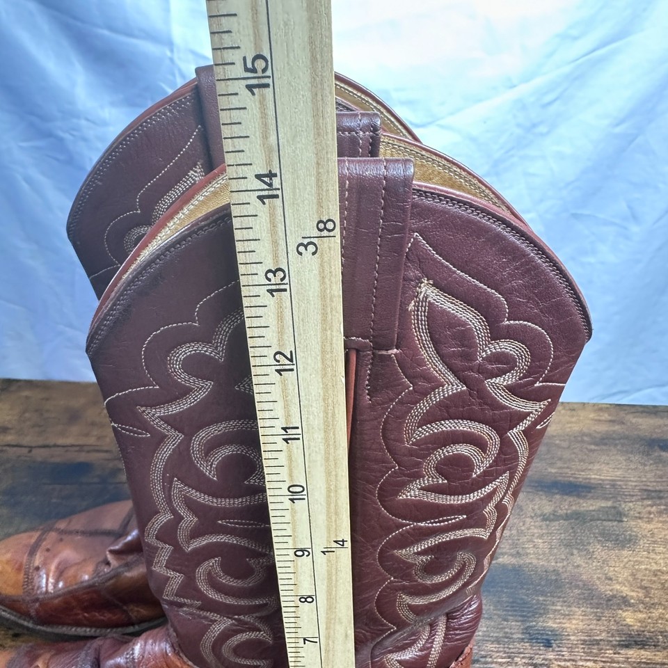 VTG Panhandle Slim Cognac Full Quill Ostrich Patch Cowboy Boots 9D ...