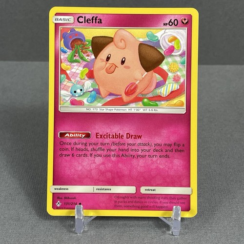 Pokemon TCG Cleffa 131/214 SM Unbroken Bonds Regular Uncommon NM CUTE ...