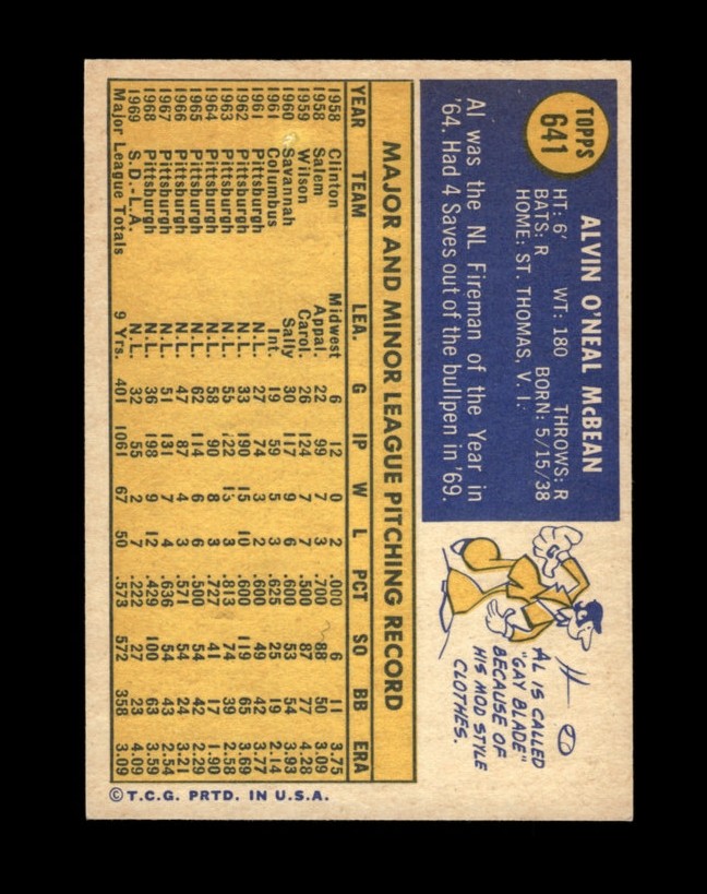 1970 Topps Set-Break #641 Al Mcbean EX-EXMINT *GMCARDS* | eBay